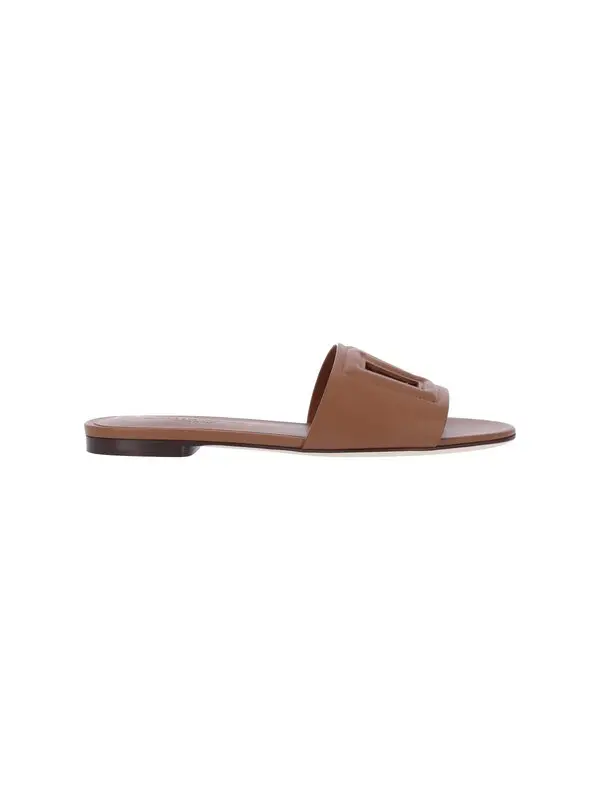 Dolce & Gabbana Leather Slide Sandals