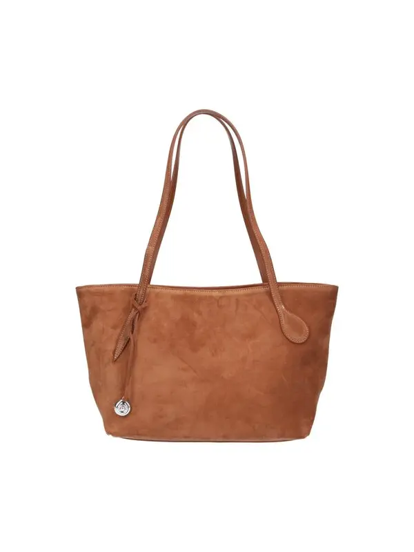 LIFFNER 100% Cow Suede Lined Shoulder Bag - Brown