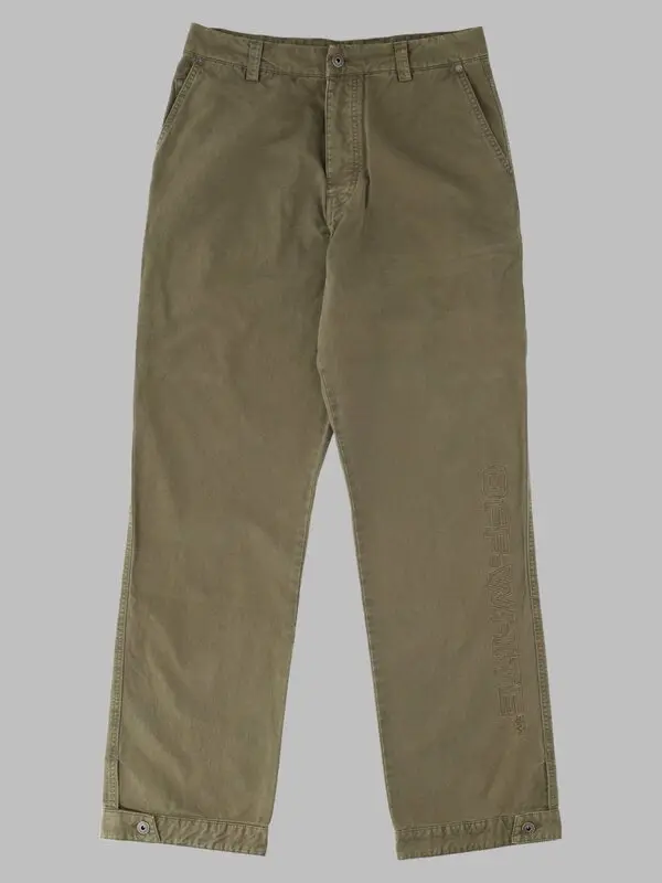 Off-White Cotton Drawstring Cargo Shorts - Green