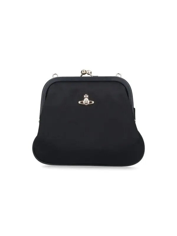 VIVIENNE WESTWOOD Kiss Lock Clutch Bag - Black