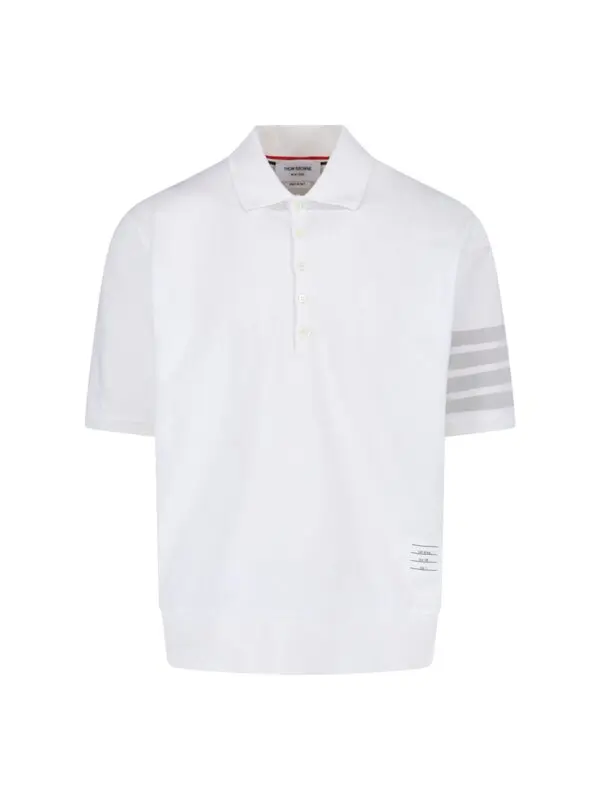 Thom Browne Short-sleeve Cotton Polo Shirt - White