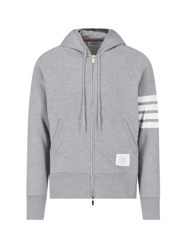 Thom Browne Striped Cotton Cardigan - Grey