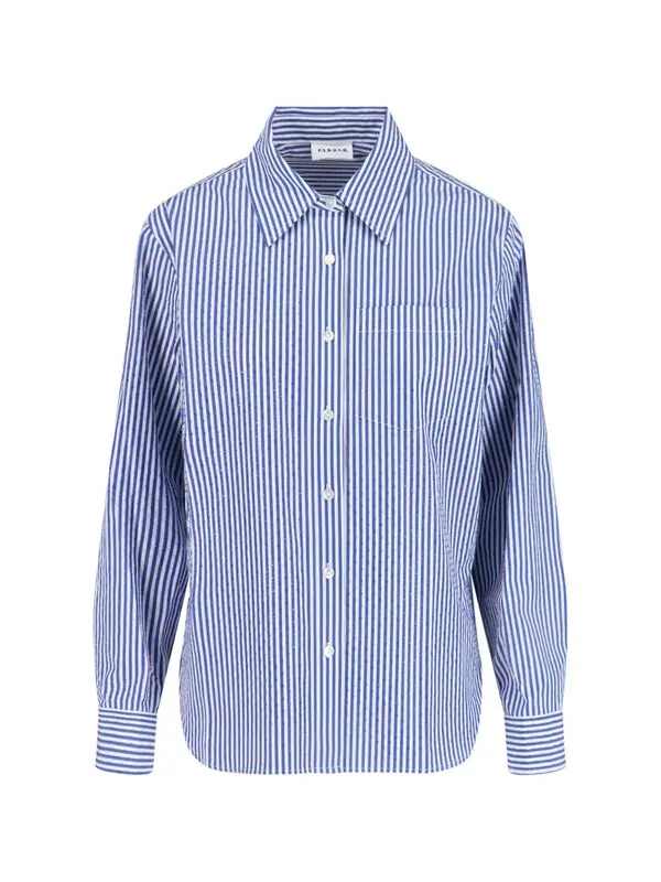 PAROSH 100% Cotton Striped Shirt