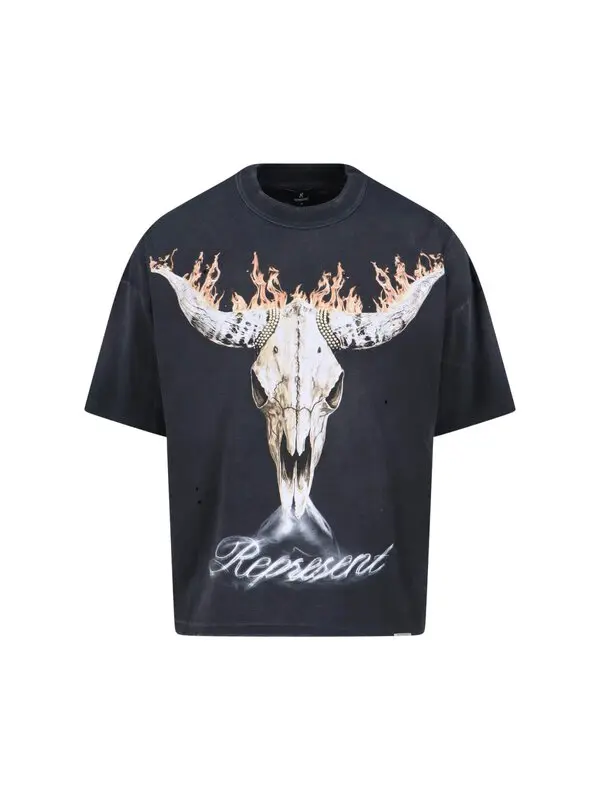 REPRESENT Graphic Skull Short-sleeve T-shirt - Black