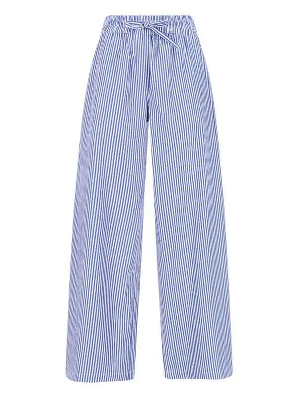 PAROSH Striped Wide-leg Tie-waist Pants