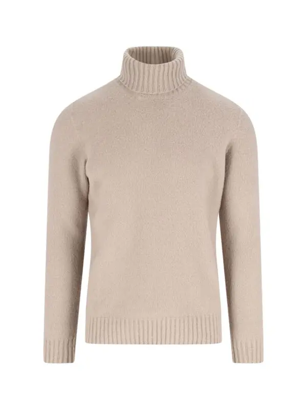 DRUMOHR 100% Lambswool Crew Neck Sweater - Beige