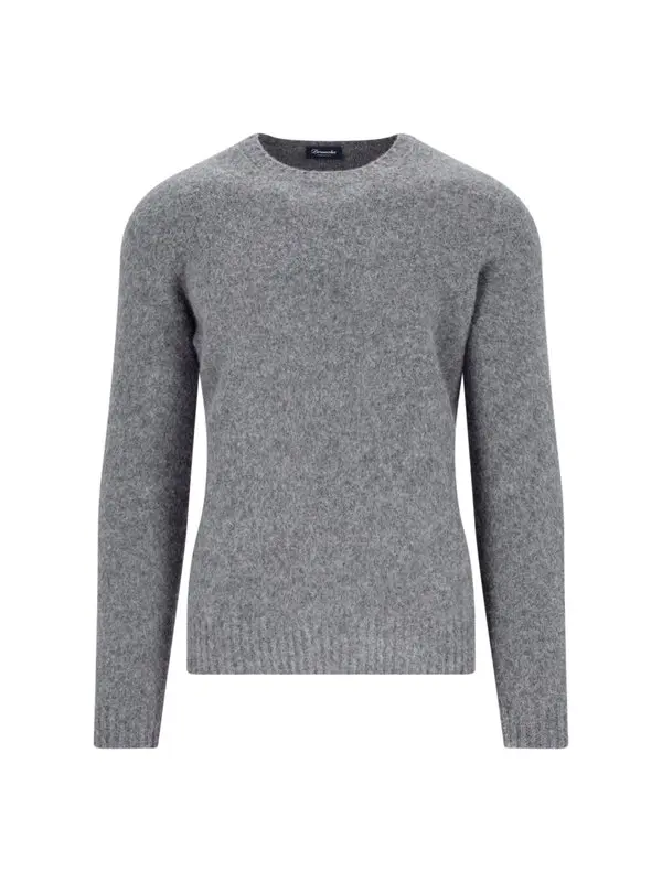 DRUMOHR 100% Lambswool Crew Neck Sweater - Grey
