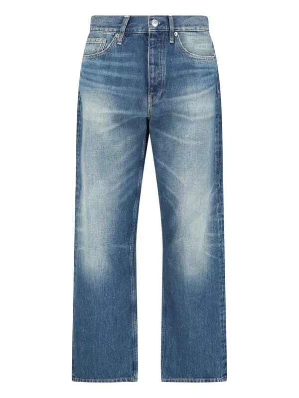 SUNFLOWER Motif Denim Jeans - Blue
