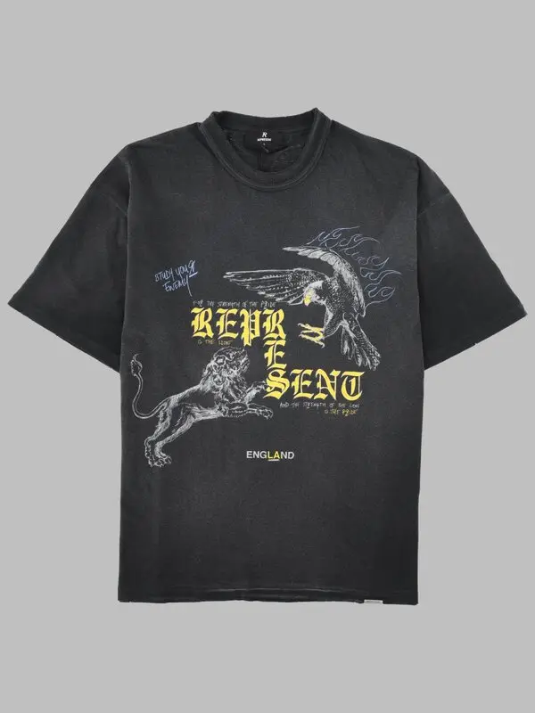 REPRESENT Graphic Cotton T-shirt - Black