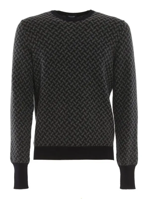 DRUMOHR 100% Cashmere Crewneck Sweater - Navy
