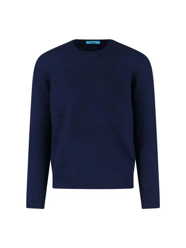 DRUMOHR 100% Lambswool Crewneck Sweater - Blue
