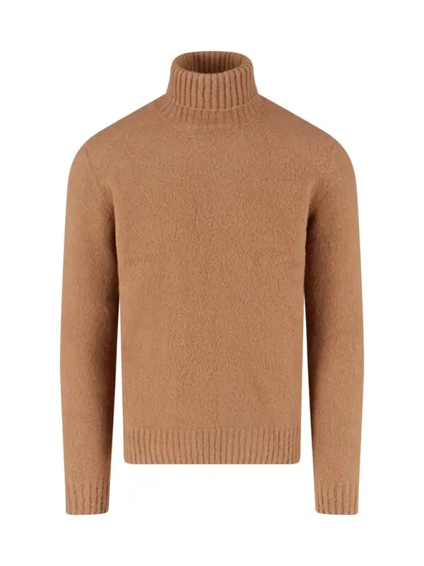 DRUMOHR 100% Lambswool Crewneck Sweater - Brown