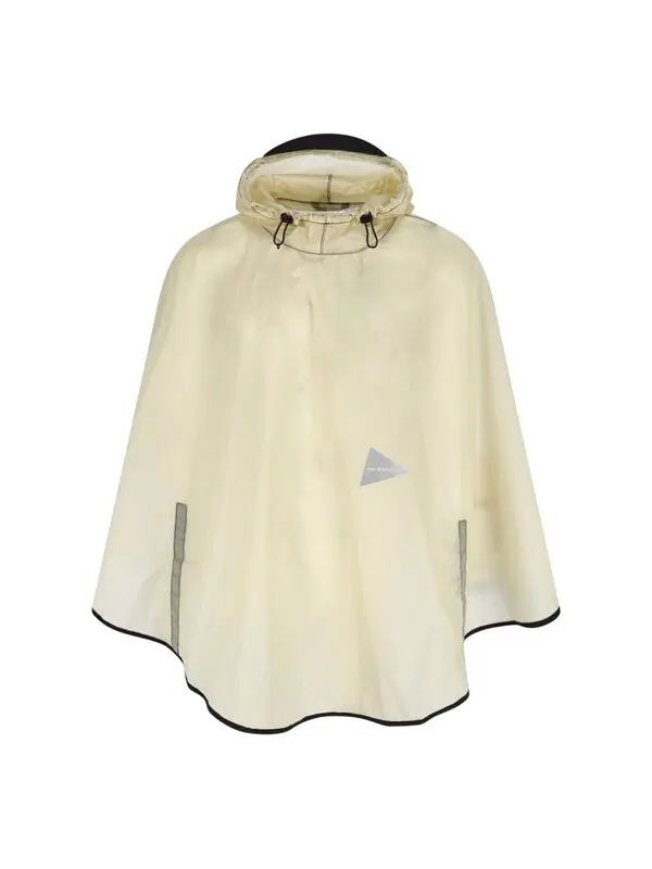 AND WANDER Hooded Rain Poncho - White