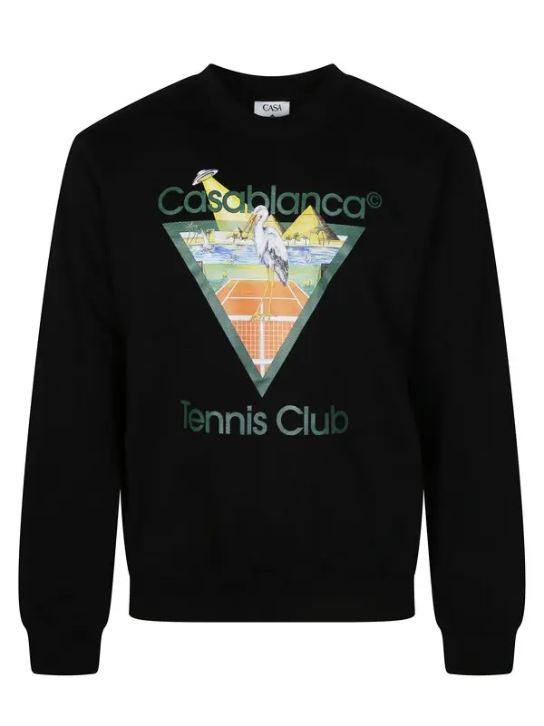 Casablanca Organic Cotton Sweatshirt With Graphic Print - Nero
