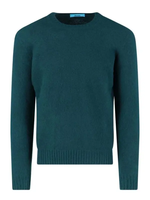 DRUMOHR 100% Lambswool Crewneck Sweater - Green