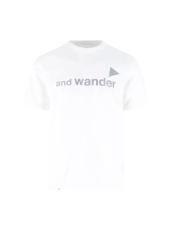 AND WANDER Lightweight 100% Cotton T-shirt - White