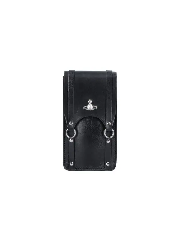 VIVIENNE WESTWOOD Genuine Cow Leather Handbag For - Black