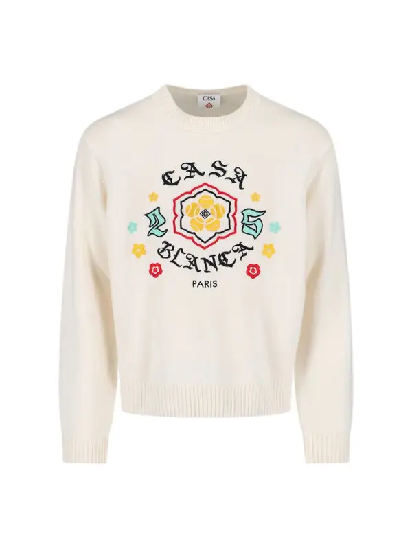 Casablanca Embroidered Graphic Crewneck Sweater