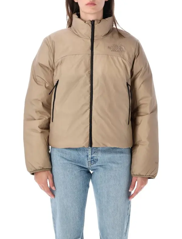 The North Face Cropped Puffer Jacket - Beige