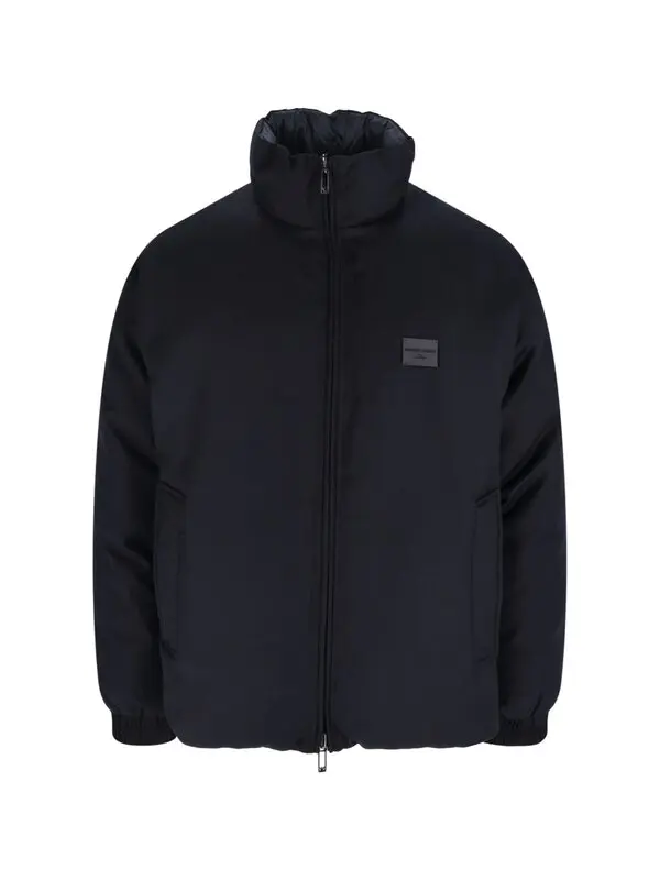 Emporio Armani Wool-blend Zip-up Jacket - Black