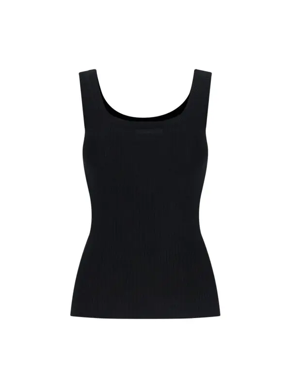 6397 Ribbed Knit Scoop Neck Tank Top