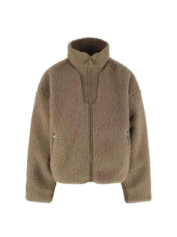 ENTIRE STUDIOS Sherpa Fleece Zip Jacket - Brown