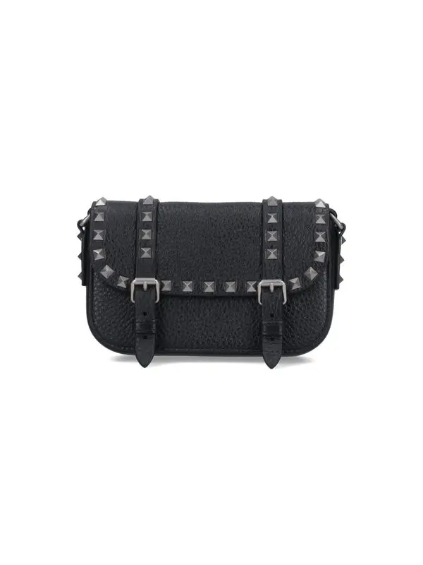 Valentino Garavani I-tech Calf Leather Card Case For - Black