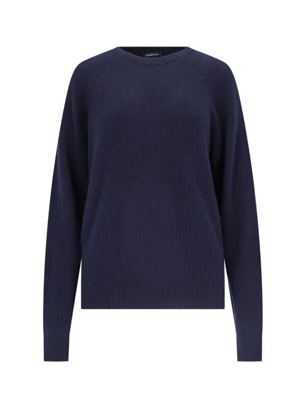 CANESSA 100% Cashmere Crewneck Sweater - Blue