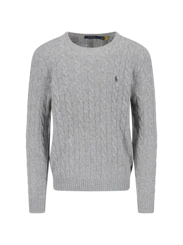 Polo Ralph Lauren Cable-knit Cotton Crewneck Sweater - Grey