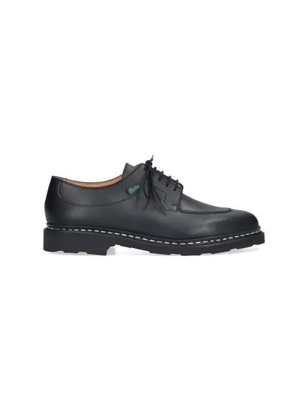Paraboot Calf Leather Flat Shoes - Black