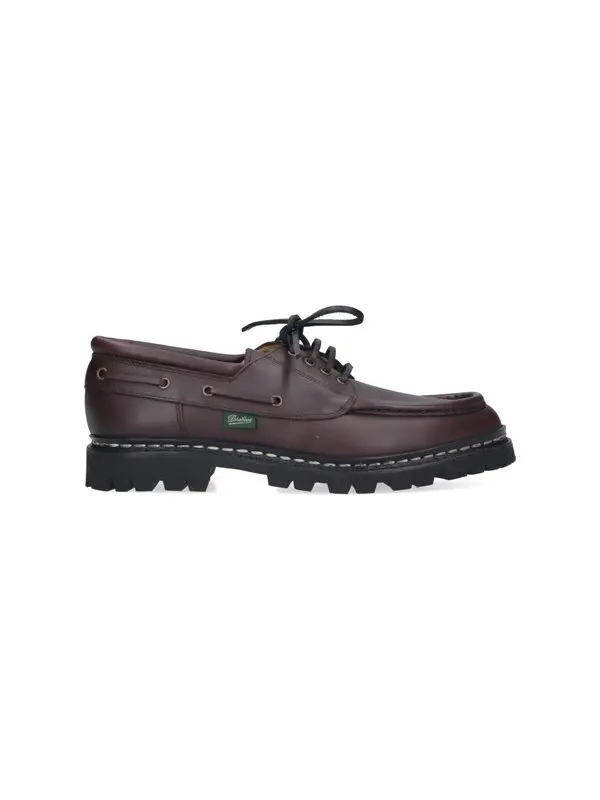 Paraboot Leather Boat Shoe With Lug Sole