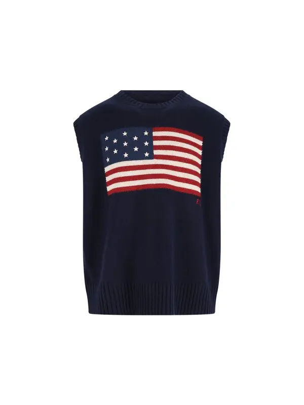 Polo Ralph Lauren American Flag Graphic Sleeveless Sweater Vest