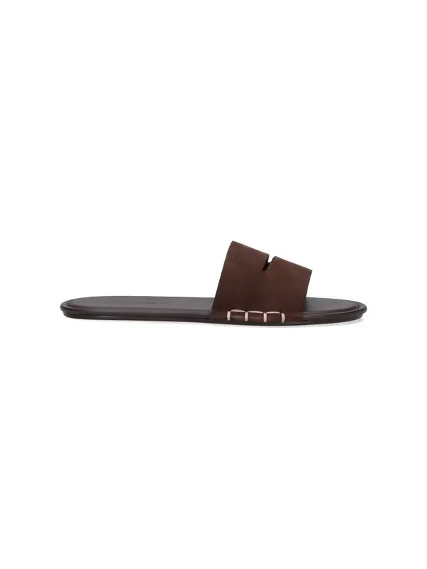 JW Anderson Split Cow Suede Leather Flat Slides
