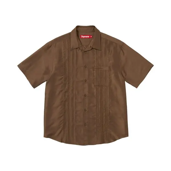 Supreme Pintuck Short-sleeve Shirt - Brown
