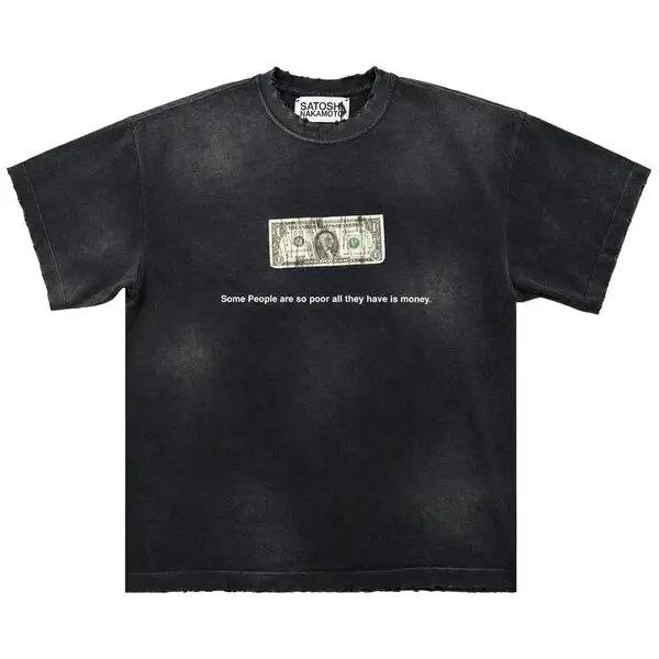 SATOSHI NAKAMOTO Graphic Print T-shirt - Black
