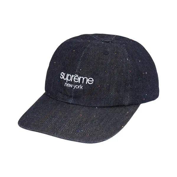 Supreme Sequin Denim Classic Logo 6-panel 'indigo