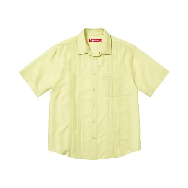 Supreme Pintuck Short-sleeve Shirt 'lime