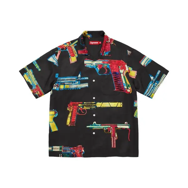 Supreme Guns Silk Short-sleeve Shirt - Black