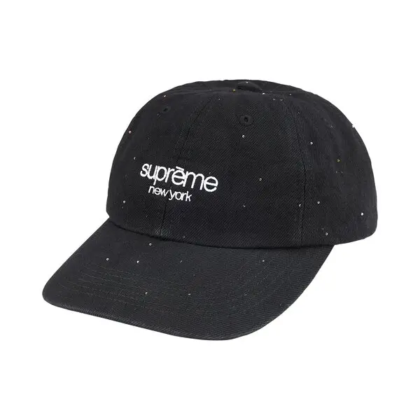 Supreme Sequin Denim Classic Logo 6-panel