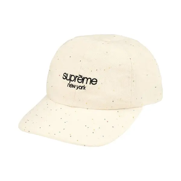 Supreme Sequin Denim Classic Logo 6-panel 'natural