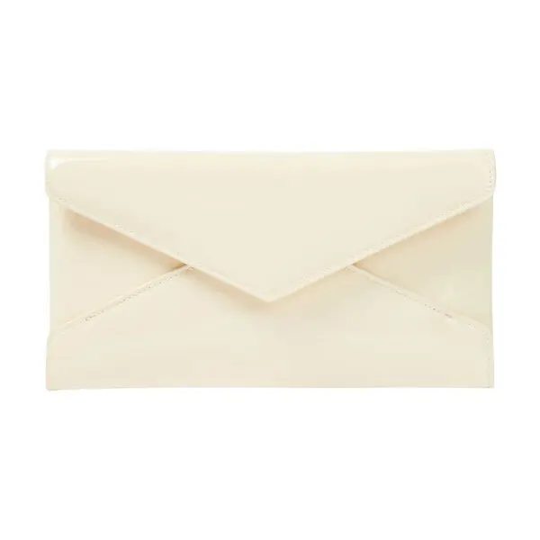 Saint Laurent Paloma Patent Clutch 'coquille - Cream