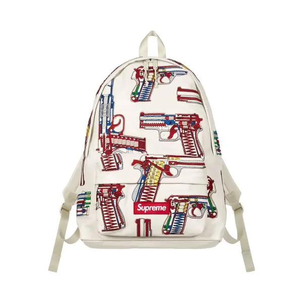 Supreme Guns Embroidered Leather Backpack