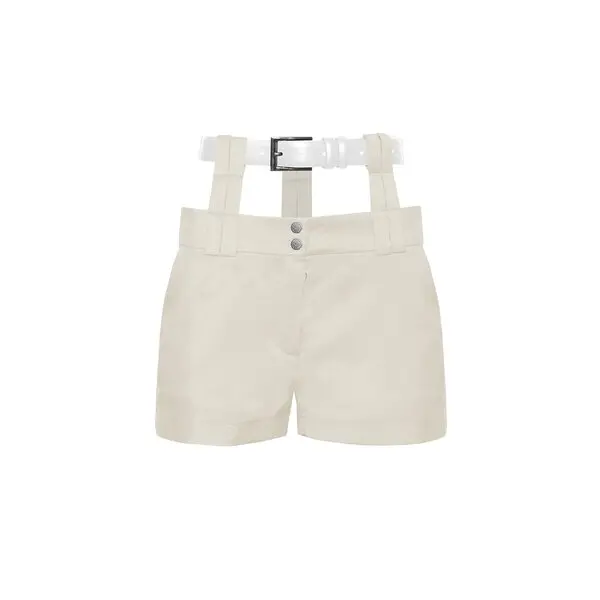 VESTIAIRE D'UN OISEAU LIBRE Suspended Waistband Shorts - White