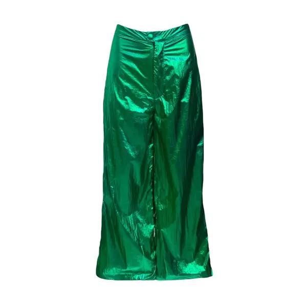 LAURA CITRON Roxi Metallic Wide-leg Pants