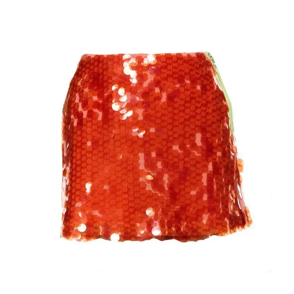 MIRIMALIST Sequin Mini Skirt - Red