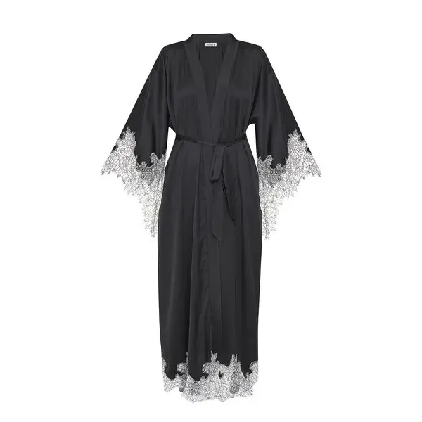 AVENUE 8 Lace Detailed Maxi Robe /white Lace