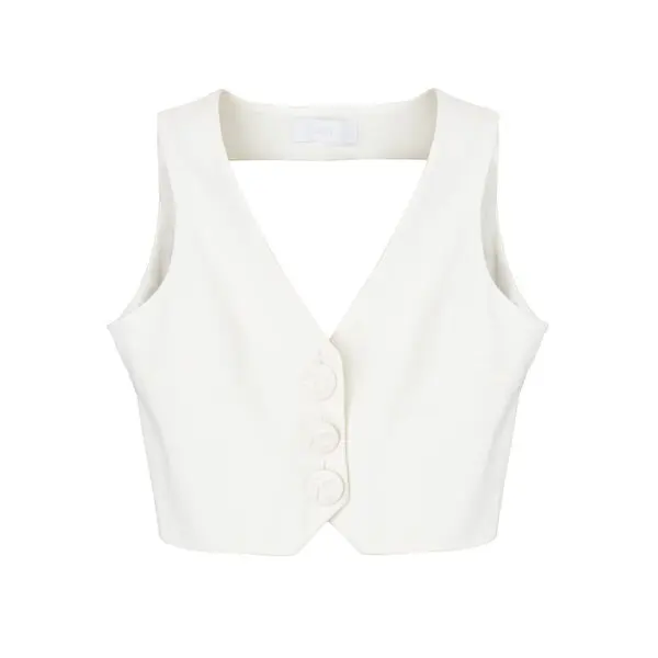 VESTIAIRE D'UN OISEAU LIBRE Superfine Merino Wool Open Back Vest