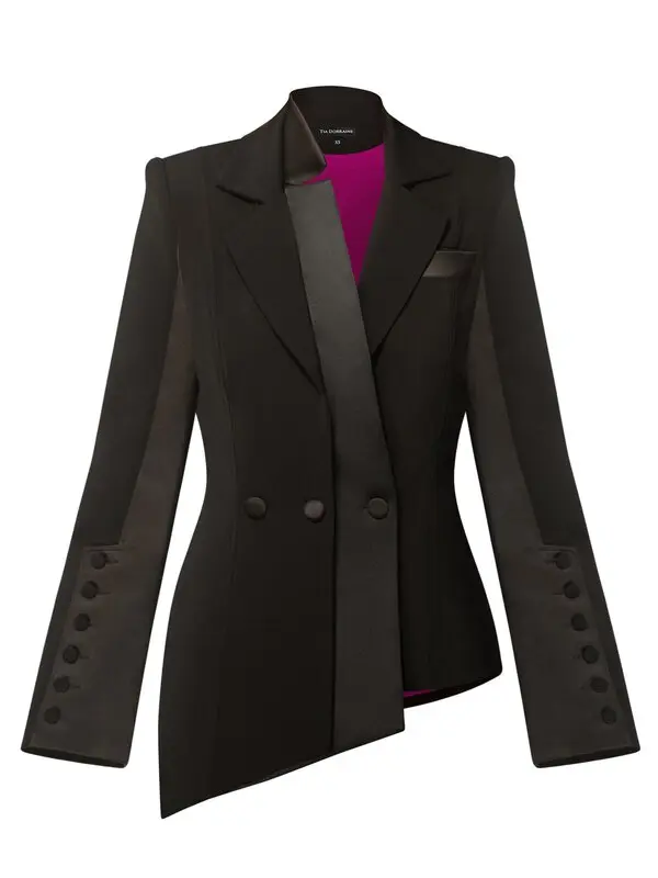TIA DORRAINE Modern Power Asymmetric Tailored Blazer