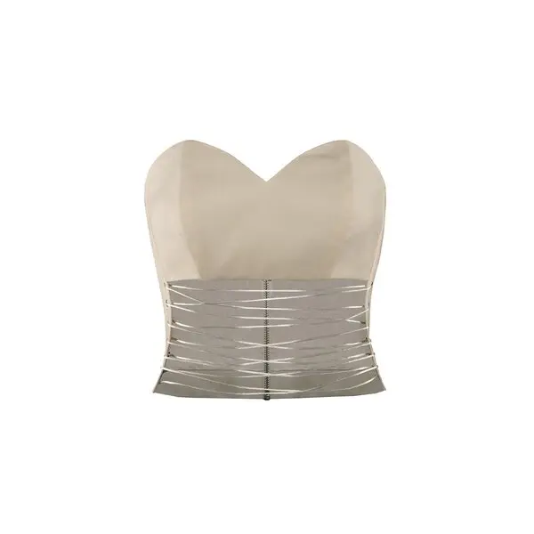VESTIAIRE D'UN OISEAU LIBRE Lace-up Corset Top - White