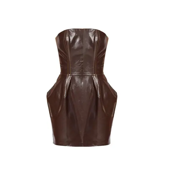 MIRIMALIST Strata Leather Mini Dress